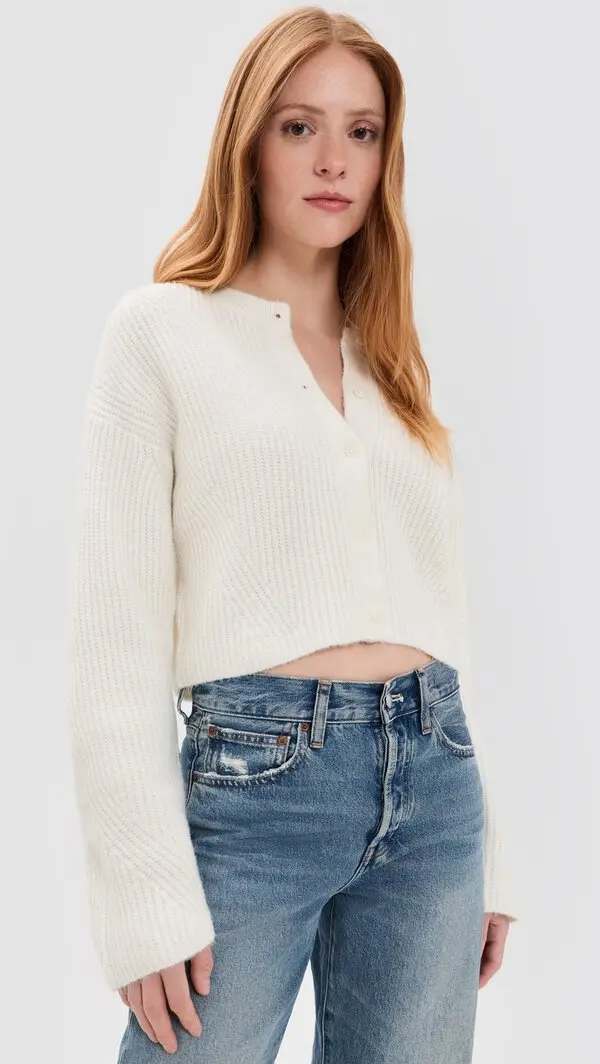 Good American The Shrunken Cable Cardigan