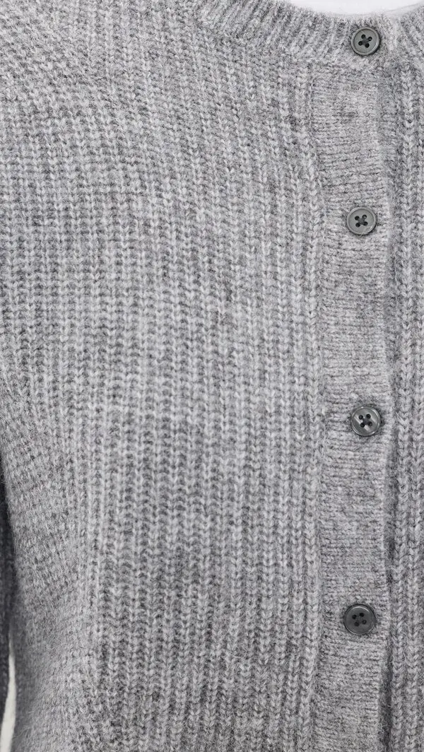 Good American Shrunken Cable Cardigan - Heather Grey