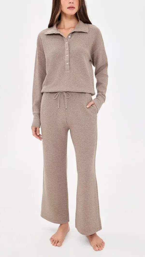 NEGATIVE Waffle Knit Cropped Track Pants