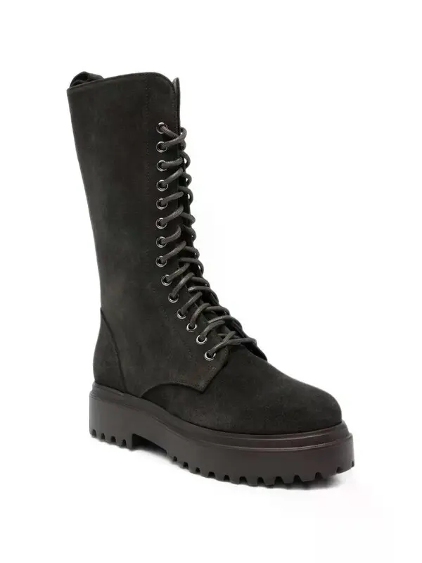 LE SILLA Suede Lace-up Boots - Brown