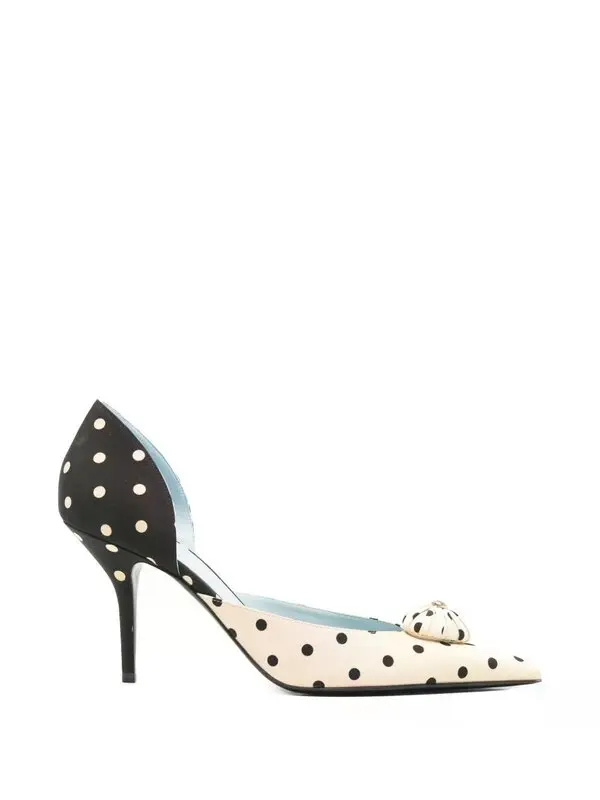 Valentino Garavani Coeur Royal Polka-dot D'orsay Pumps - Neutrals