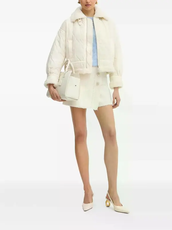 MORGAN Bouclé Frayed-edge Shorts - Neutrals