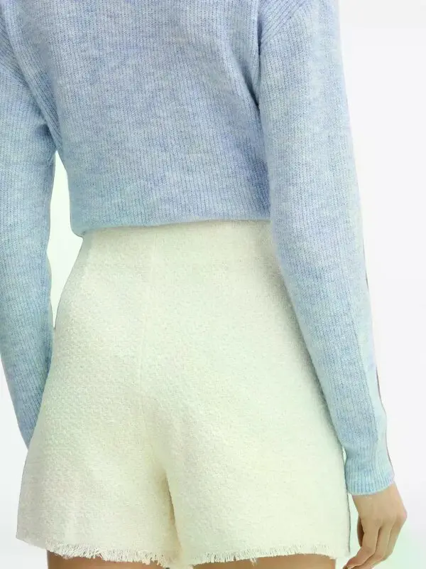 MORGAN Bouclé Frayed-edge Shorts
