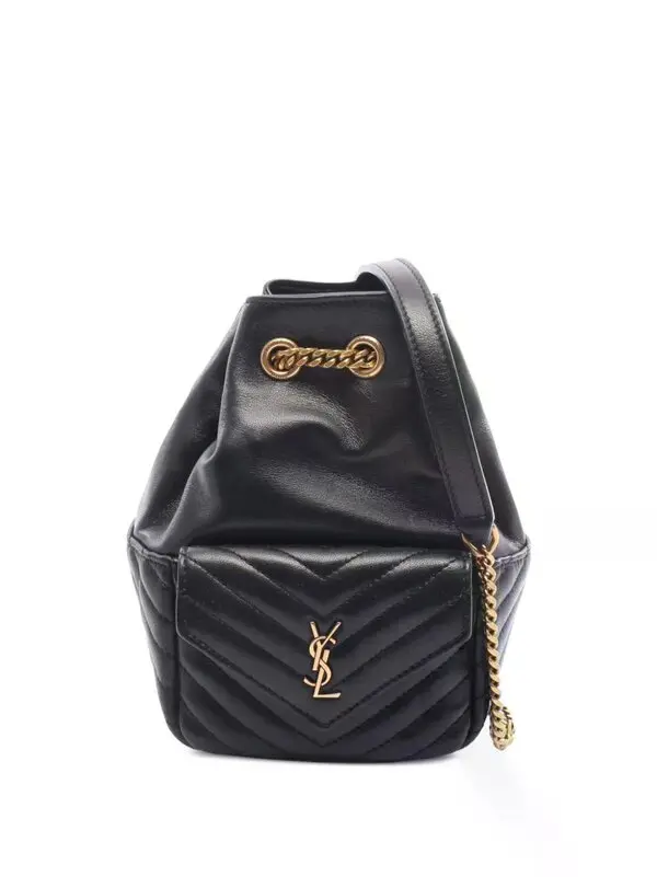 Saint Laurent Joe Quilted Bucket Mini Bag - Black