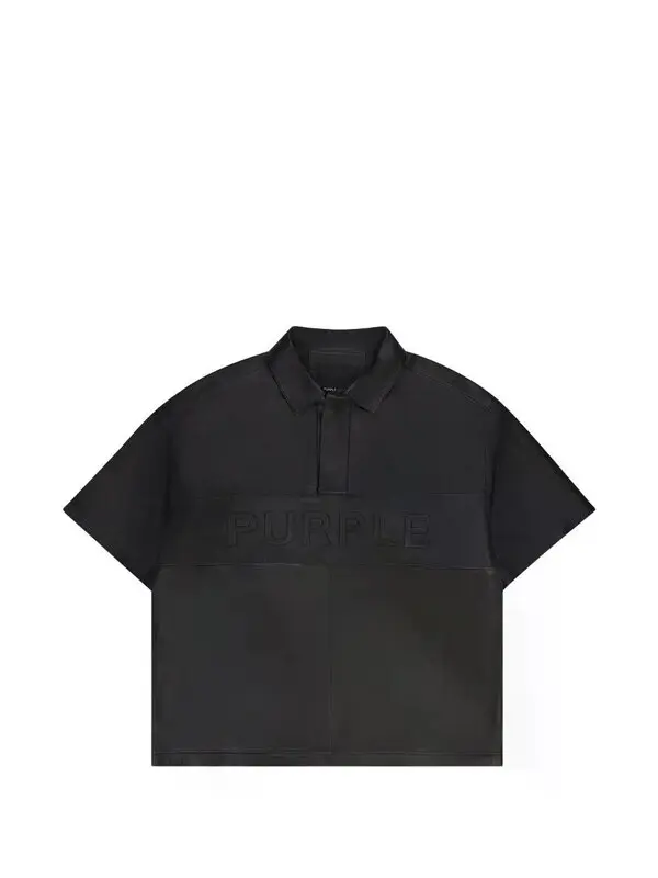 PURPLE BRAND Logo-embossed Leather Polo Shirt