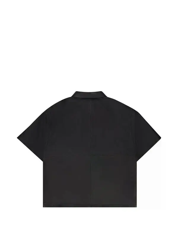 PURPLE BRAND Logo-embossed Leather Polo Shirt