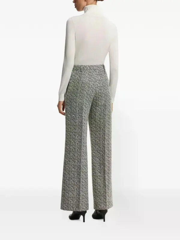 Hugo Stretch Herringbone Wide-leg Trousers - Grey