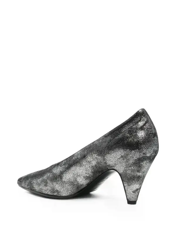 DEL CARLO Crackle-effect Pointed-toe Pumps