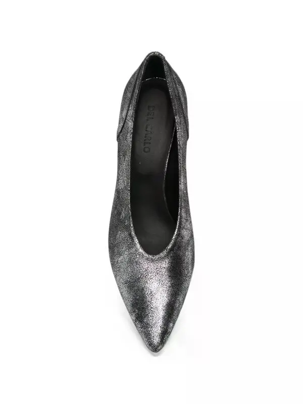 DEL CARLO Crackle-effect Pointed-toe Pumps
