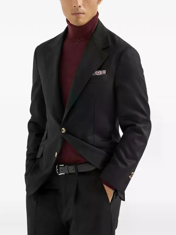Brunello Cucinelli Virgin-wool Flannel Deconstructed Cavallo Blazer
