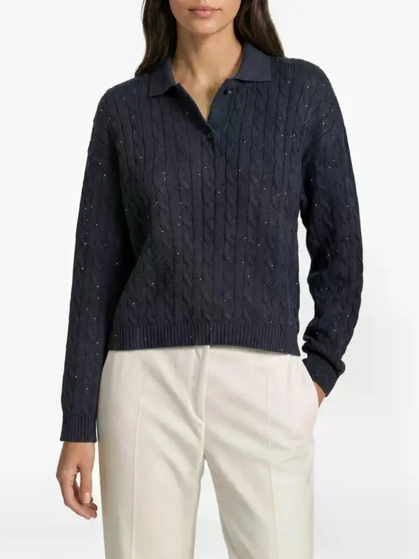 Brunello Cucinelli Sequin-embellished Cable-knit Sweater