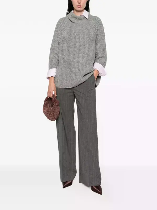EMERSON RENALDI Ribbed-knit Raglan-sleeve Sweater