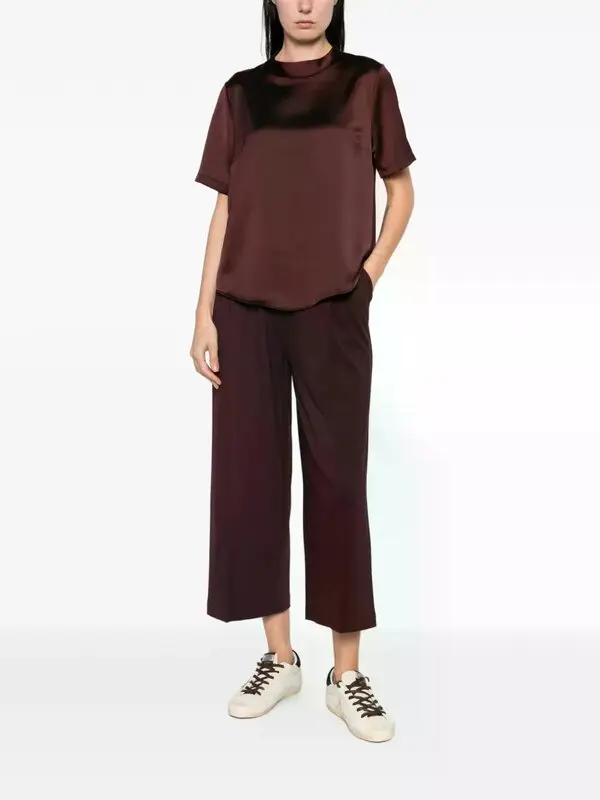 Imperial Satin-finish Short-sleeve Top