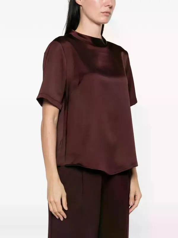 Imperial Satin-finish Short-sleeve Top