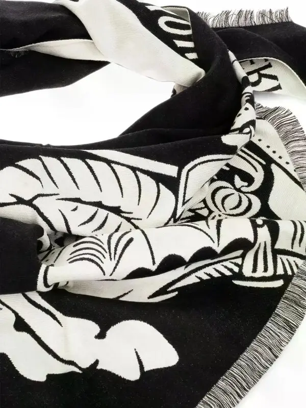 Burberry Graphic-print Fringed Triangular Scarf