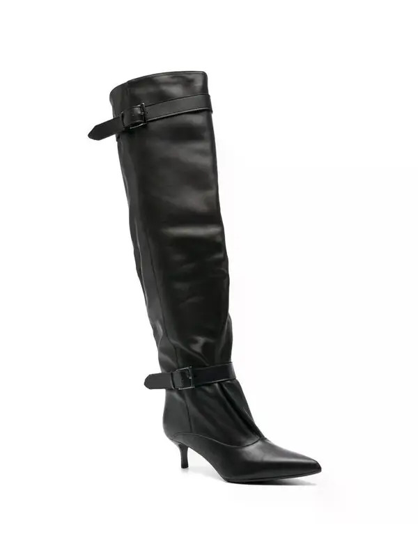 GISEL B Buckle-strap Pointed-toe Boots