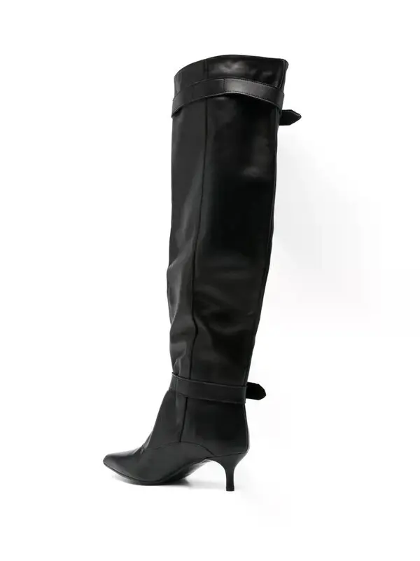 GISEL B Buckle-strap Pointed-toe Boots
