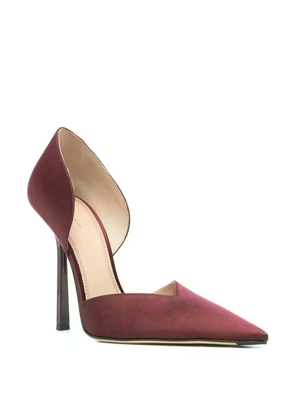 Victoria Beckham Angle D'orsay Satin Pumps - Red