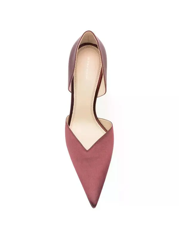 Victoria Beckham Angle D'orsay Satin Pumps - Red