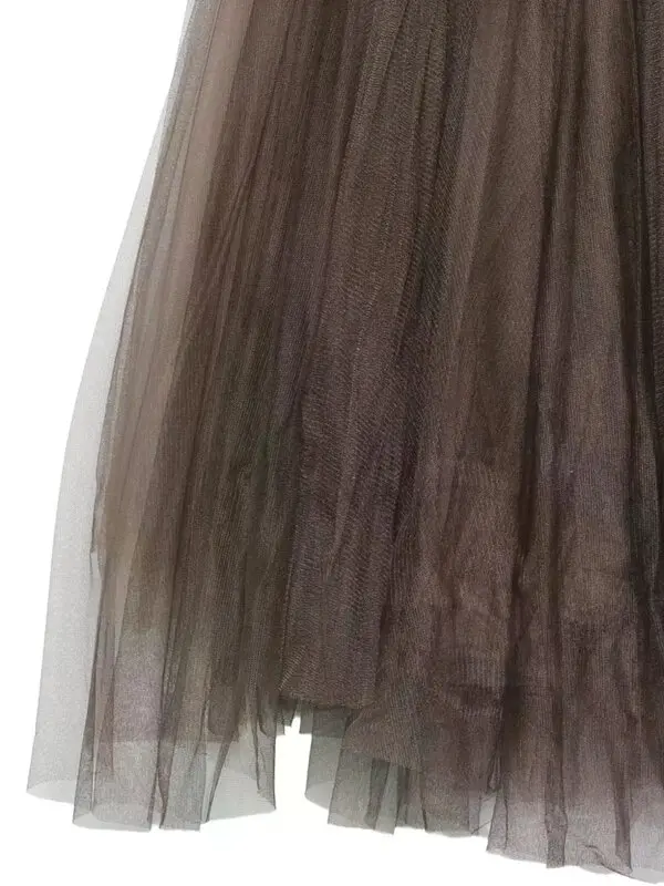 MARC LE BIHAN Layered Tulle Midi Skirt - Brown