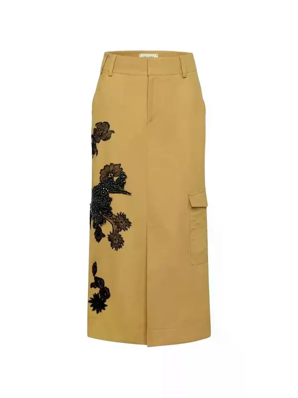 Hellessy Dima Bead-embellished Lace-appliqué Maxi Skirt