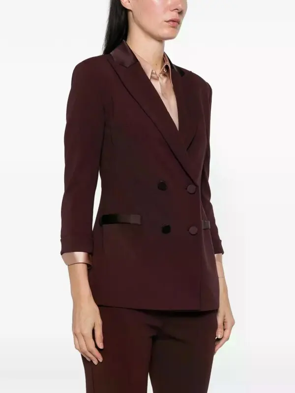 Imperial Bordeaux Cotton Double-breasted Jacket