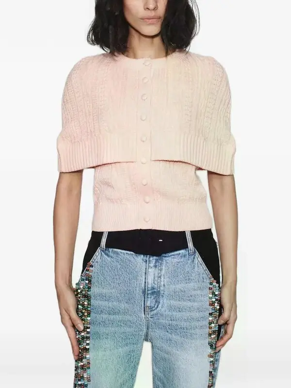 Hellessy Caspian Cable-knit Layered-effect Cardigan