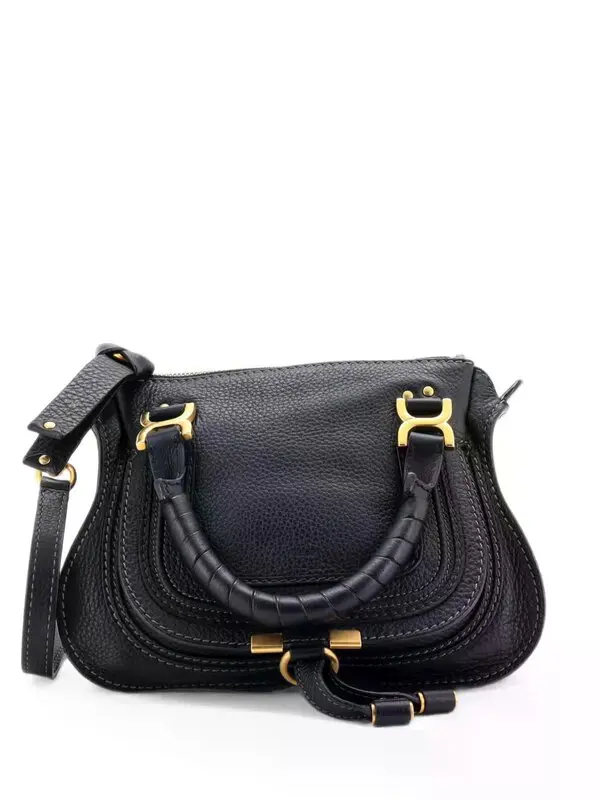 Chloé Marcie Satchel Leather Baby Crossbody Bag - Black