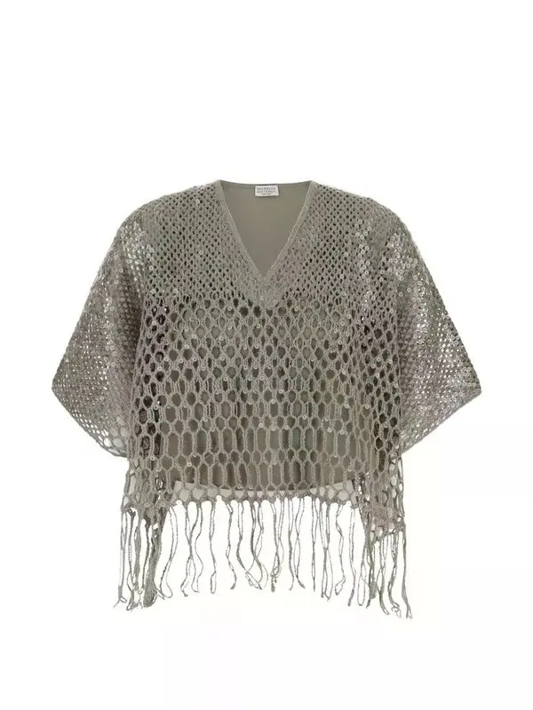 Brunello Cucinelli Sequin-embellished Open-knit Sweater