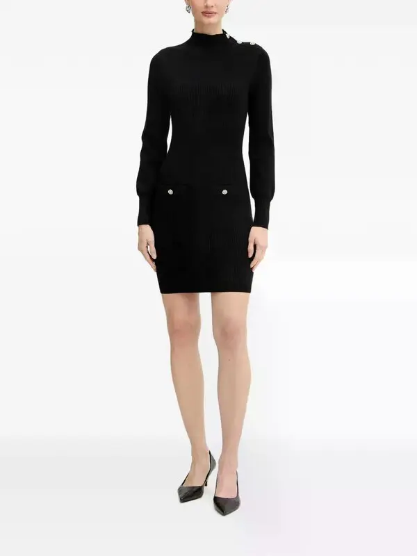 MORGAN Button-detail Ribbed Mini Dress