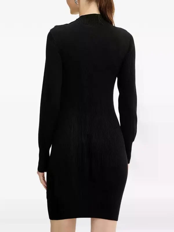 MORGAN Button-detail Ribbed Mini Dress