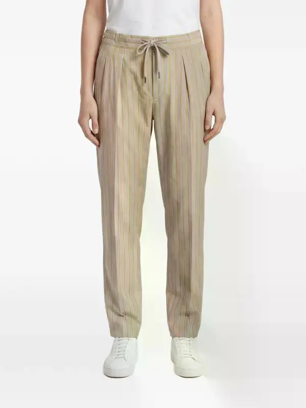Brunello Cucinelli Striped Drawstring Trousers - Neutrals
