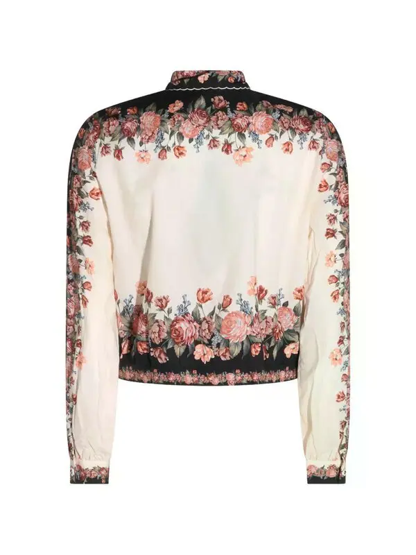 Farm Rio White Cotton Floral Print Shirt