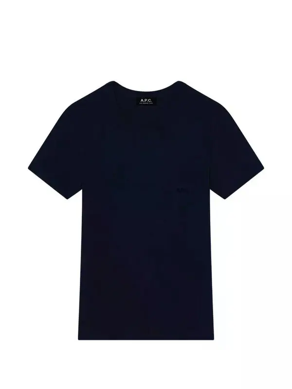 A.p.c. Logo Embroidered Fitted T-shirt - Blue