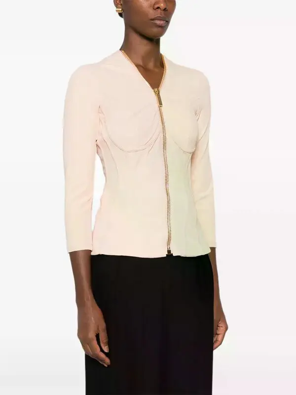 Elisabetta Franchi Corset-style Zip-up Jacket - Pink