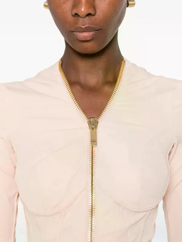 Elisabetta Franchi Corset-style Zip-up Jacket - Pink