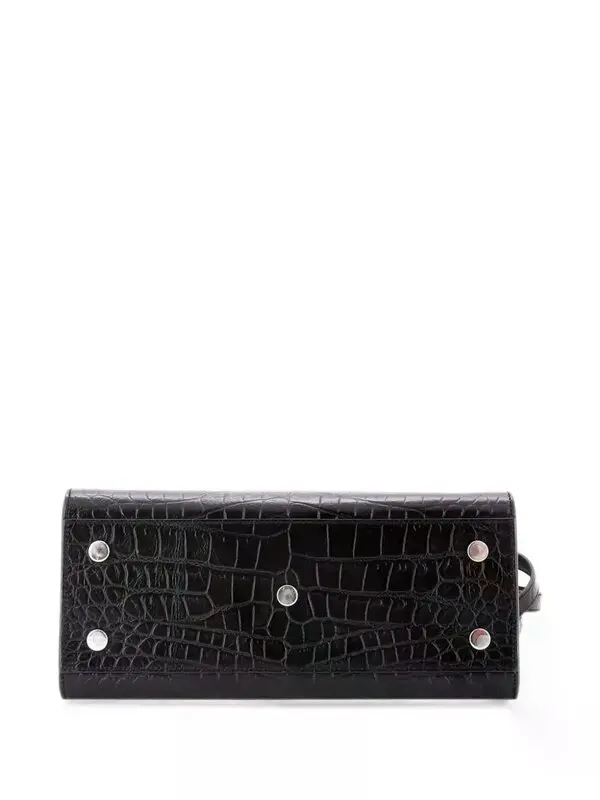Saint Laurent Sac De Jour Nm Bag Crocodile Embossed Leather Baby Tote Bag - Black