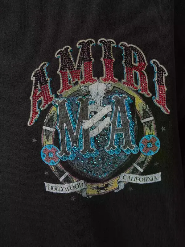 Amiri Crystal-embellished Logo-print T-shirt