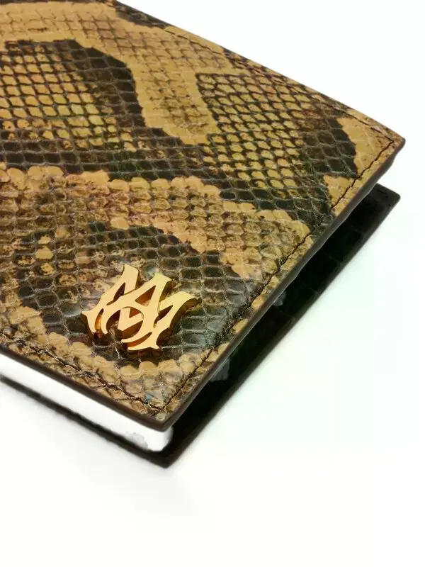 Amiri Python-embossed Bifold Wallet