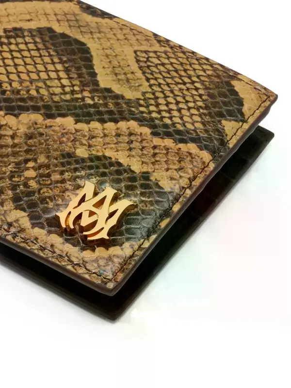Amiri Python-embossed Bifold Wallet