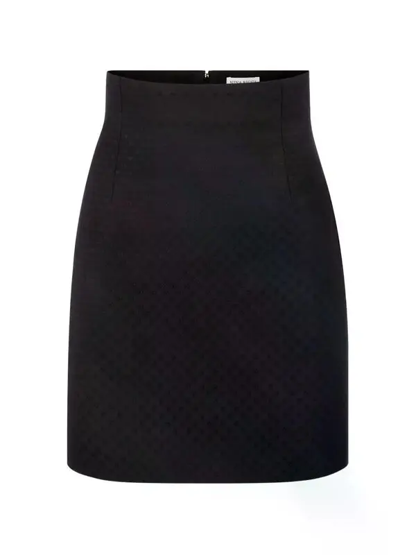 Nina Ricci Jacquard-patterned High-waisted Mini Skirt - Black