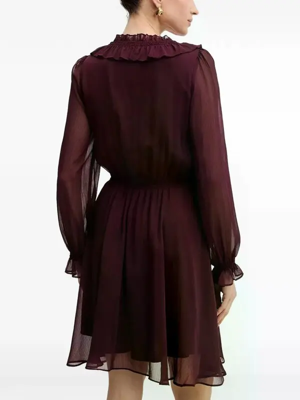 MORGAN Ruffled Long-sleeve Mini Dress