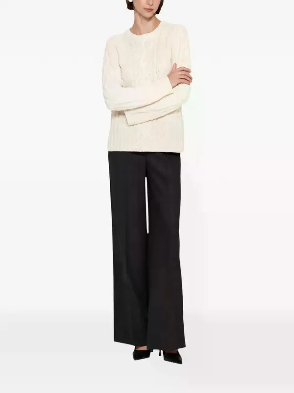 P.a.r.o.s.h Crystal-embellished Cable-knit Sweater - Neutrals