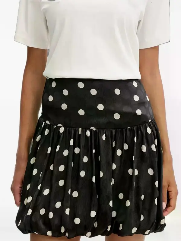 MORGAN Polka-dot Bubble-hem Mini Skirt