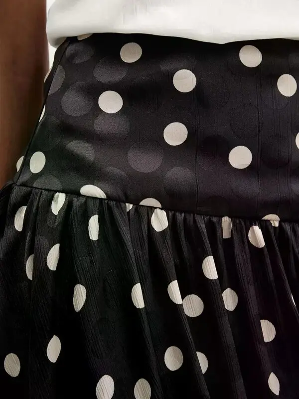 MORGAN Polka-dot Bubble-hem Mini Skirt