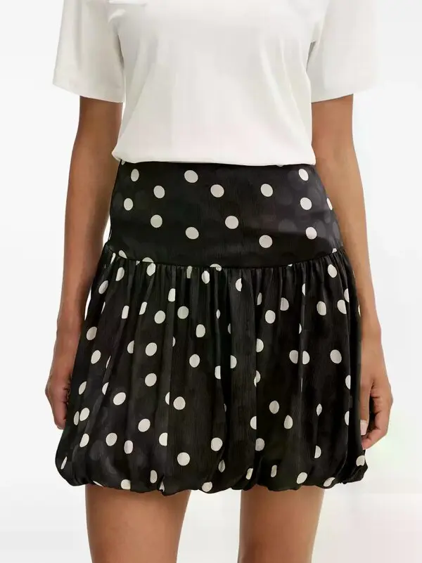 MORGAN Polka-dot Bubble Hem Mini Skirt