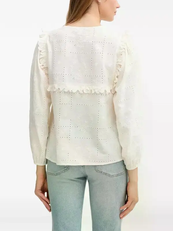 HOSS INTROPIA Ruffled Broderie-anglaise Shirt