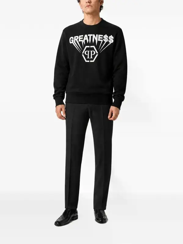 Philipp Plein Printed Fleece Sweatshirt - Black