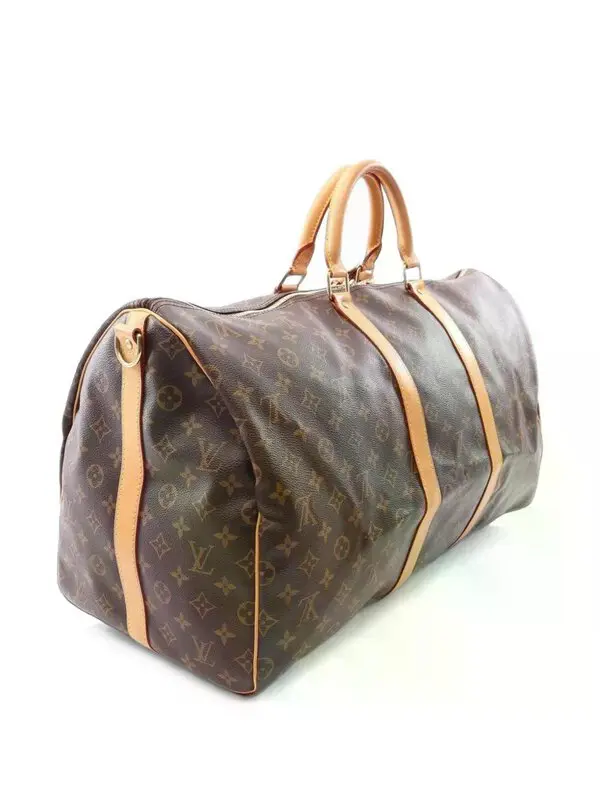 LOUIS VUITTON 2001 Monogram Keepall Bandouliere 55 Bag - Brown