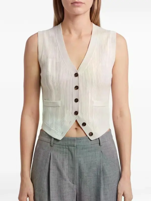 Brunello Cucinelli Ribbed-knit Cashmere Waistcoat